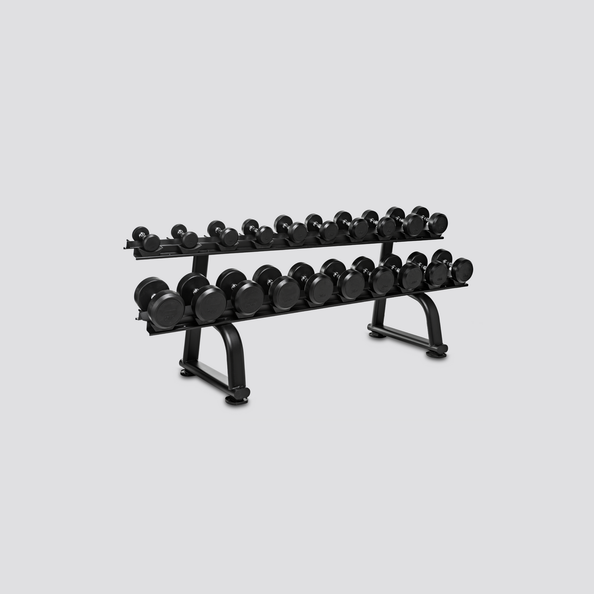 Pro Style Black Dumbbell Pack + Stand GiveMeFit From 7.5 to 30 kg